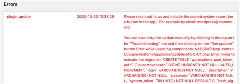How Do I Troubleshoot A Failed Database Upgrade In Matomo For Wordpress Faq Matomo For