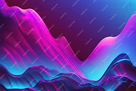 Premium Photo Abstract Neon Background With Wavy Shapes Surface Water With A Glossy Gradient