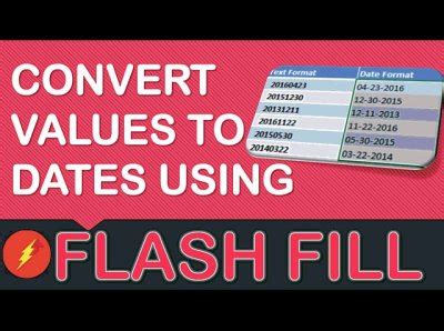 Convert Values To Dates Using Flash Fill In Excel Tumbex