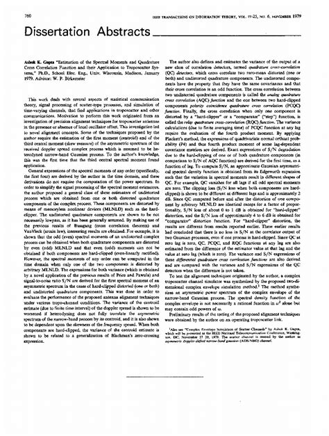 Estimation Of The Spectral Moments And Quadrature Cross Correlation Function And Their