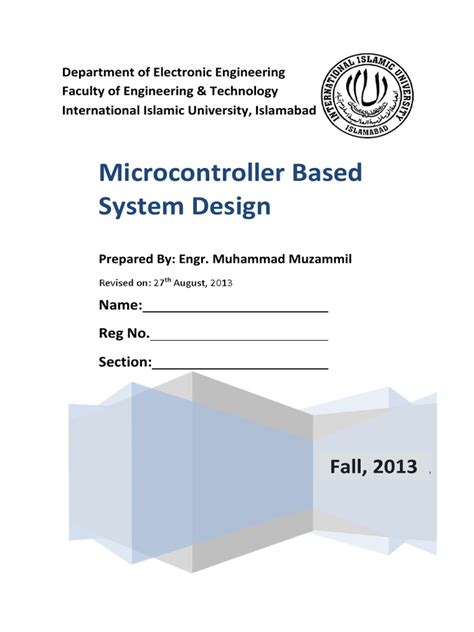 1 Microcontroller Based System Design Complete Pdf Arduino