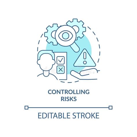 Controlling Risks Turquoise Concept Icon Stock Illustration