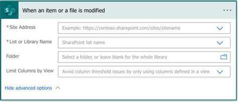 Power Automate Sharepoint When An Item Or A File Is Modified Trigger