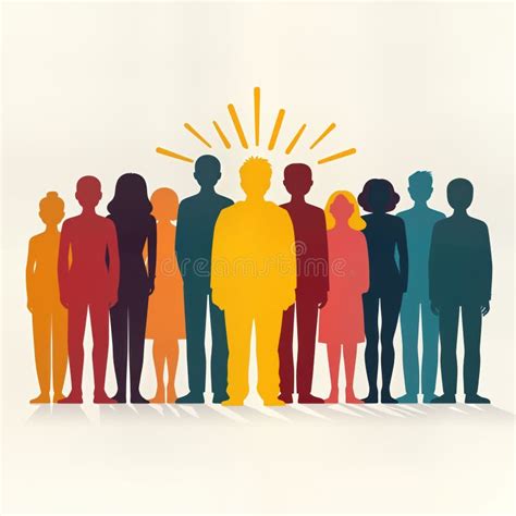 Colorful Figures Of Diverse People Stand Together Abstract Illustration Of Unity Teamwork