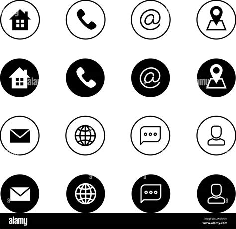 Contact Icons Location Telephone Customer Mail Address Internet Website Social Vector Pictogram