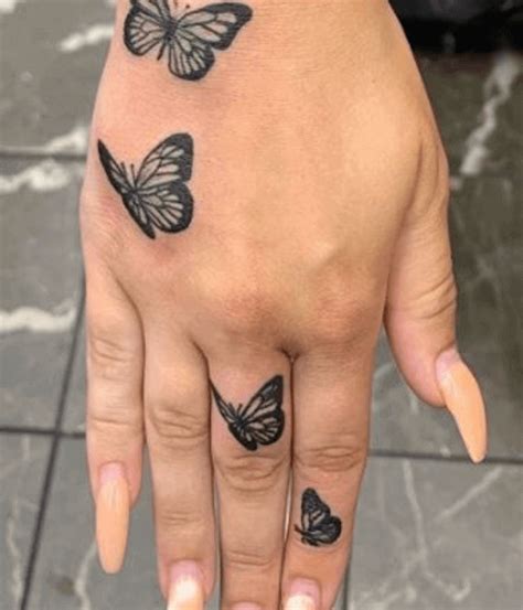 Butterfly Hand Tattoo Stencil