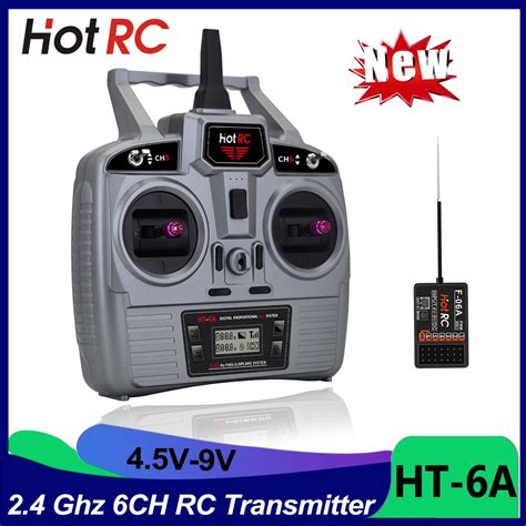 Hotrc Ht 6a 24g 6ch Transmissor Rc Fhss 6ch Receptor F 06a Modo2 Mão