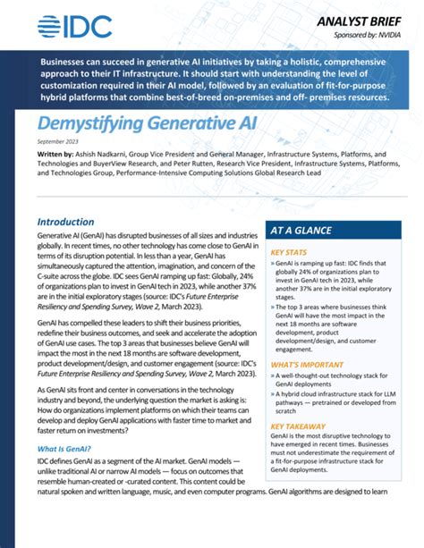 IDC Analyst Brief Demystifying Generative AI