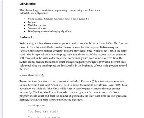 Solved Lab Objectives This Lab Was Designed To Reinforce