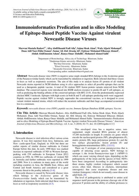 Pdf Immunoinformatics Predication And In Silico Modeling Of Epitope