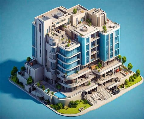 Premium Photo Isometric 3d View Of Building