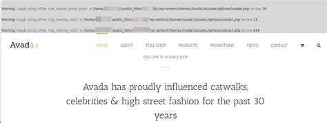 워드프레스 아바다 테마에서 Warning Illegal String Offset 오류가 발생하는 경우