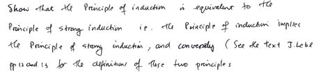 solved show that the principle of induction is equivalent to