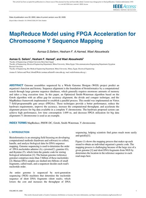 Pdf Mapreduce Model Using Fpga Acceleration For Chromosome Y Sequence