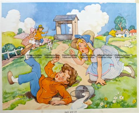 Antique Print 29 345 Nursery Rhyme Jack And Jill C1960 Brighton Antique Prints And Maps