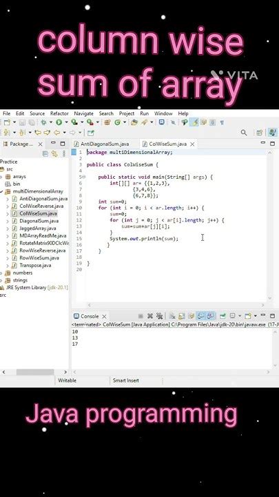 Column Wise Sum Inarraymatrixinterview2024javaprogrammingcoding
