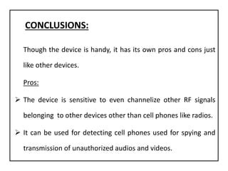 Cell Phone Detector Ppt IIEST Shibpur PPTX
