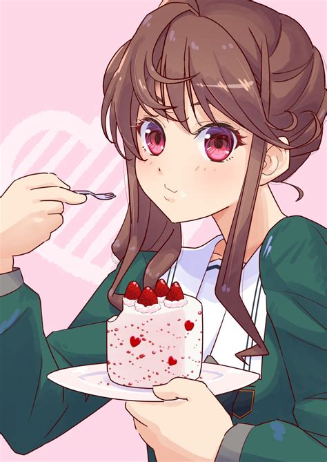 Furumoto Toda Jun 22 7 Highres 1girl Brown Hair Cake Food Fork