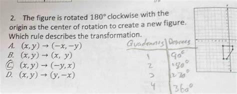 Solved 2 The Figure Is Rotated 180° Clockwise With The Origin As The