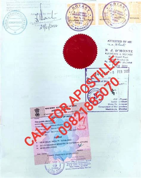 Degree Birth Marriage Certificate Apostille In Kandivali Mumbai In