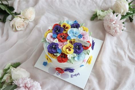 송파플라워케이크 블로썸모어 위례 플라워케이크 전문점에서 팬지 버터케이크 주문하기 네이버 블로그