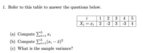 Solved 1 Refer To This Table To Answer The Questions Below Chegg