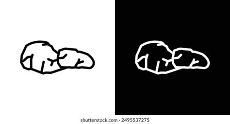 Stone Line Icon Vector Illustration Set Stock Vector Royalty Free