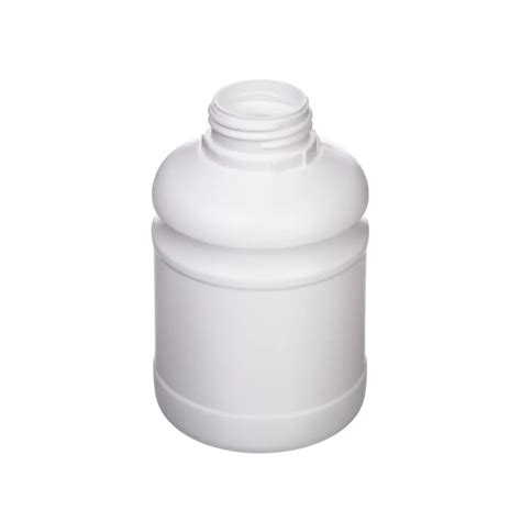 500 Ml White Un Approved Fluorinated Cylindrical Bottle 42mm Neck Invopak