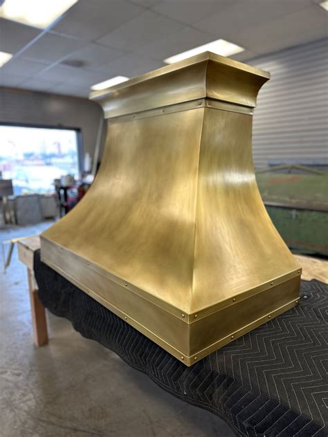 Custom Made All Brass Range Hood For Bluestar Range Brass Trims And