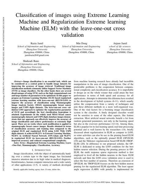 pdf classification of images using extreme learning machine and