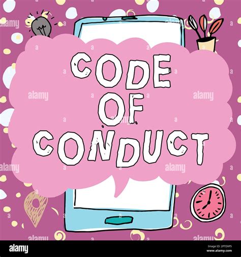 Conceptual Caption Code Of Conduct Word For Ethics Rules Moral Codes