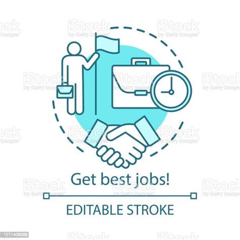 최고의 작업 개념 아이콘을 가져옵니다 계약 아이디어 얇은 라인 일러스트 를 만들기 직원 채용 협상 파트너십 성공적인 거래 고용