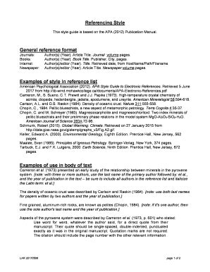 Fillable Online Referencing Style Fax Email Print PdfFiller
