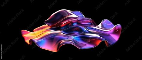 A Vibrant Abstract Sculpture With Fluid Metallic Shapes In Vivid Colors Merges Art And Whimsy