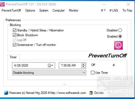Download PreventTurnOff MajorGeeks