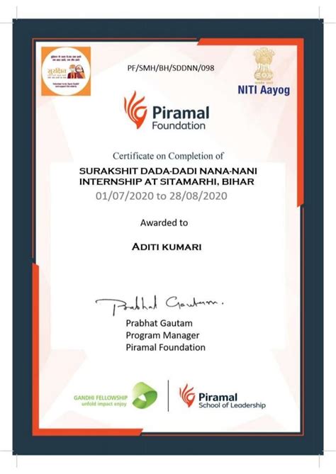 Aditi Kumari On Linkedin Piramalfoundation Thankyou