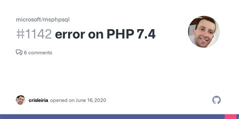 error on php 7 4 · issue 1142 · microsoft msphpsql · github