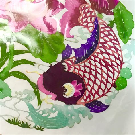 剪紙 作品 藝術品 窗花 年年有餘 精緻 設計 稀有 家具及居家用品 居家裝飾 相架畫作在旋轉拍賣
