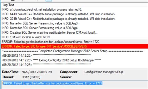 Error Failed To Get Sid For User Nt Servicemssqlserver