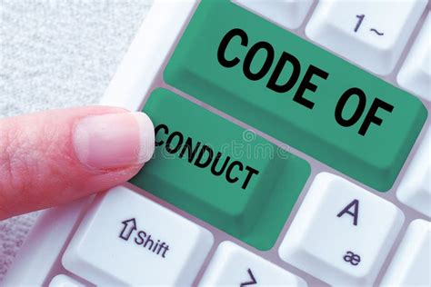 Text Caption Presenting Code Of Conduct Business Approach Ethics Rules
