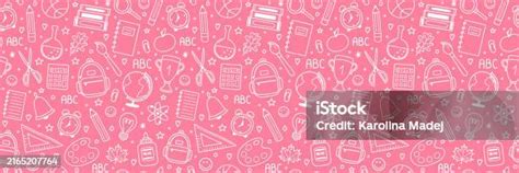 손으로 그린 요소가 있는 학교 패턴입니다 원활한 배경 디자인 기치 벡터 일러스트 레이 션 가을에 대한 스톡 벡터 아트 및 기타 이미지 Istock