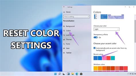 How To Reset Color Settings In Windows 11 10 2023 Youtube