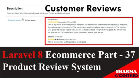 laravel 8 ecom part 37 product reviews in laravel ecommerce display rating along with