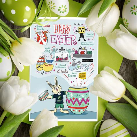 Illustration Happy Easter Card — Live Doodle