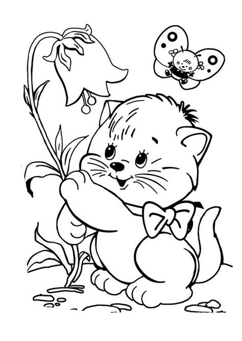 Кошечка | Animal coloring pages, Cat coloring page, Cartoon coloring pages