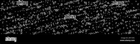 Falling Numbers Big Data Concept Binary White Messy Flying Digits Fabulous Futuristic Banner