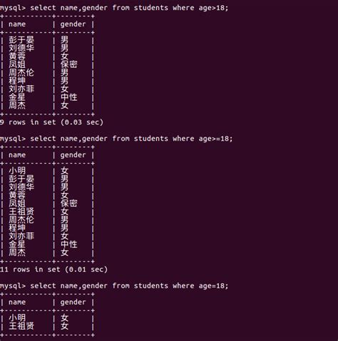 13 Mysql Ubuntu 数据表的查询 条件查询 二 Summer儿 博客园
