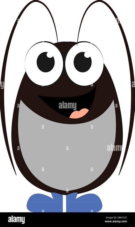 Cockroach In Shoes Illustration Vector On White Background Stock