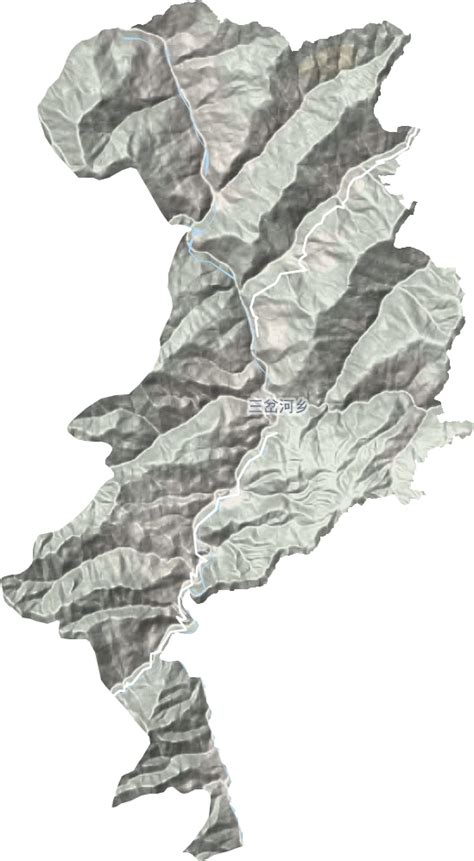 三岔河镇高清地形地图